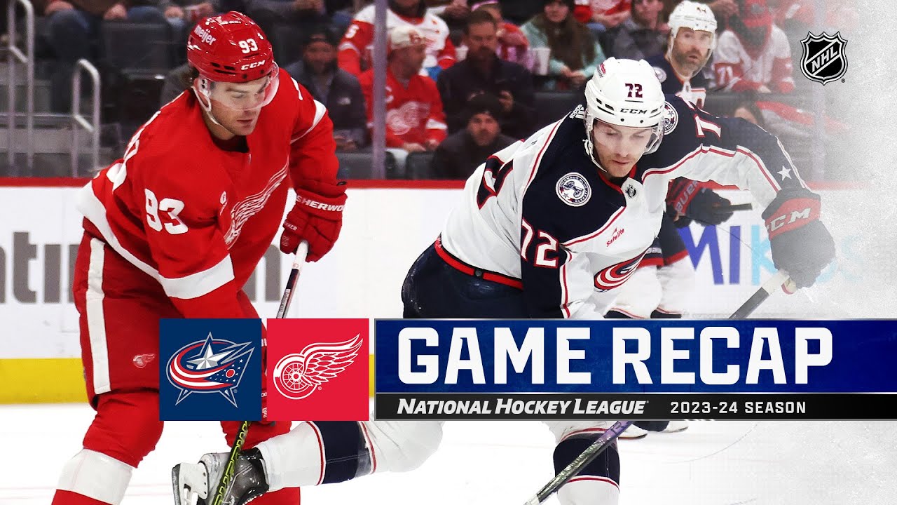 Blue Jackets @ Red Wings 3/19 | NHL Highlights 2024 - The Hockey Buzz
